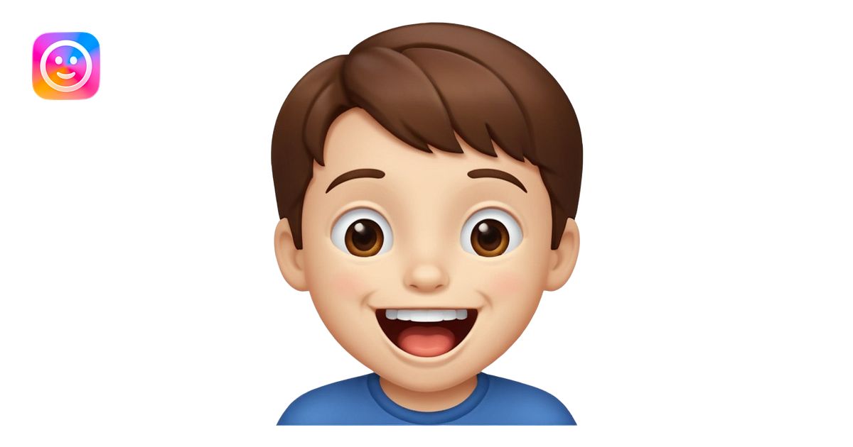 little boy laugh her mouth wide open emoji | AI Emoji Generator