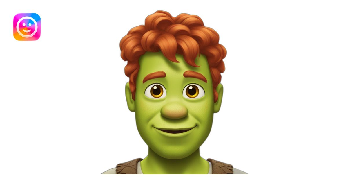 Shrek with red hair emoji | AI Emoji Generator