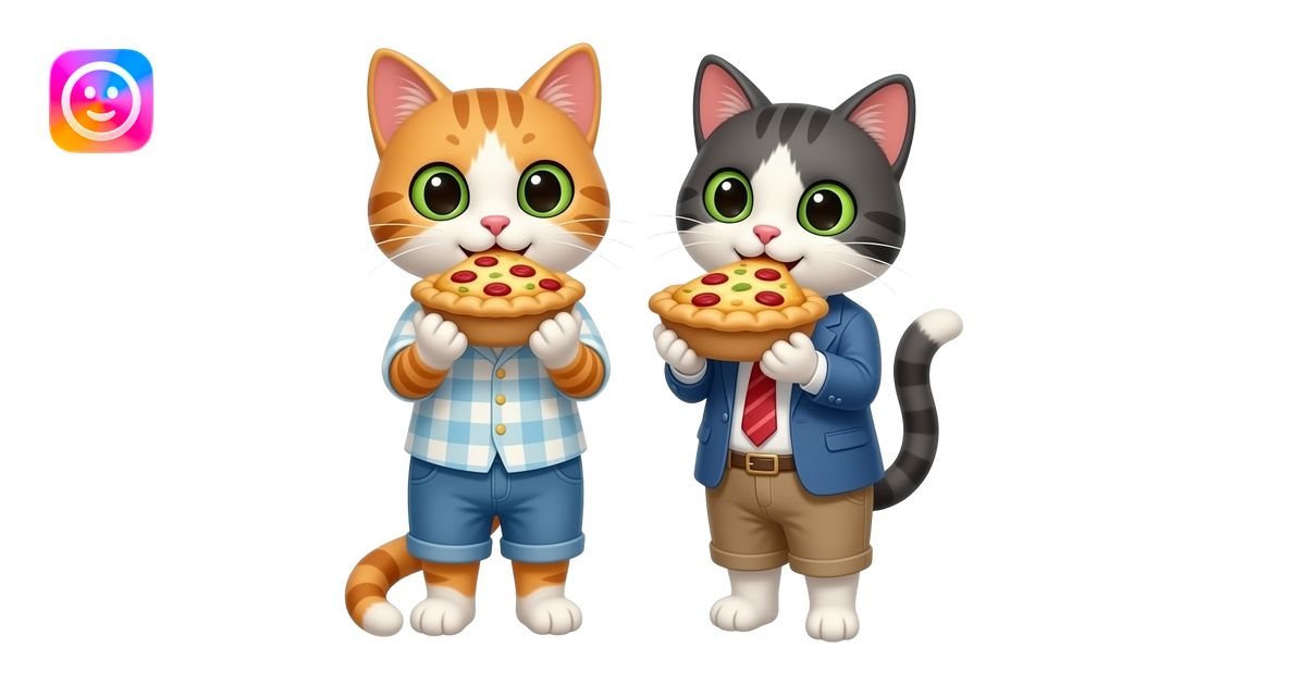 two wedding cats eating pie emoji | AI Emoji Generator