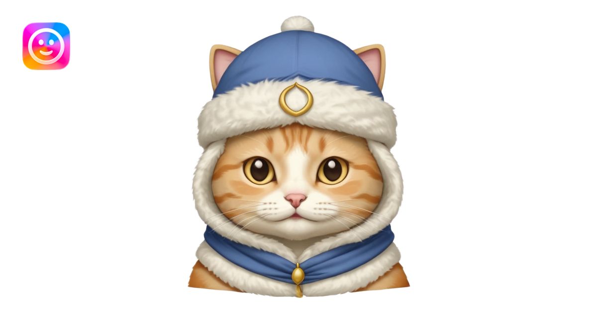 A cat wearing Muslim cap emoji | AI Emoji Generator