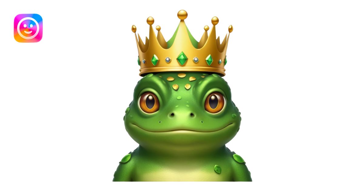 frog King, with crown emoji | AI Emoji Generator