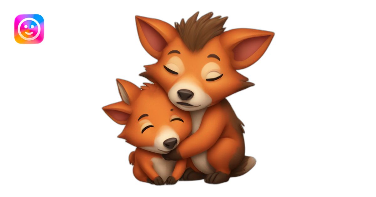 boar hugging fox emoji | AI Emoji Generator