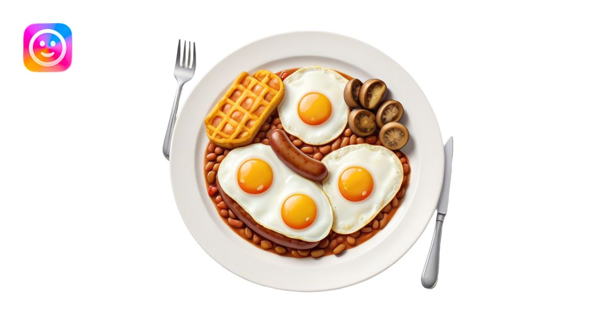 English Breakfast Cinematic Realistic English Breakfast Dish Emoji ...