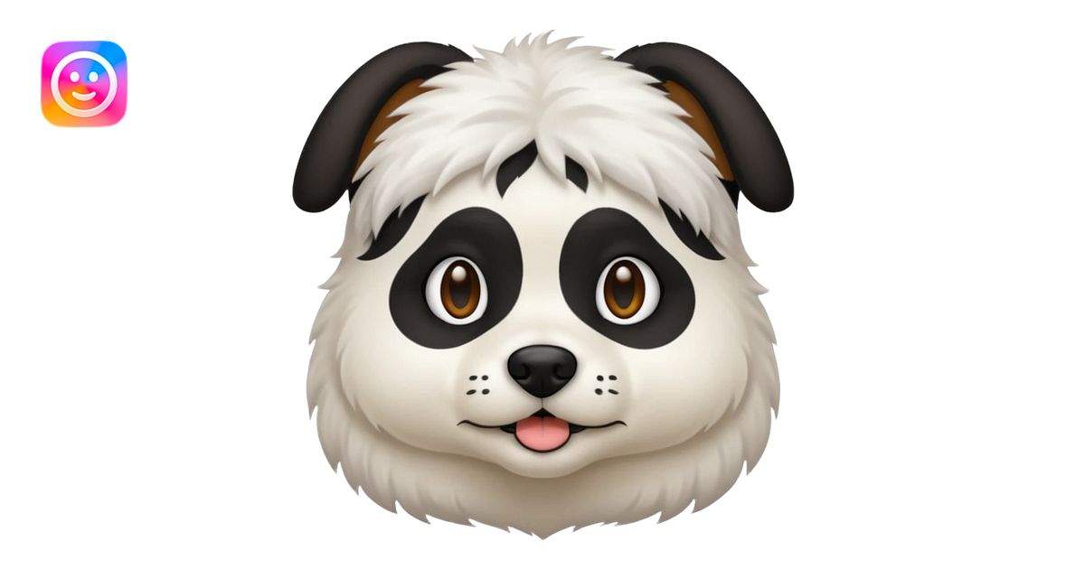 dog white with black face and shor hair emoji | AI Emoji Generator