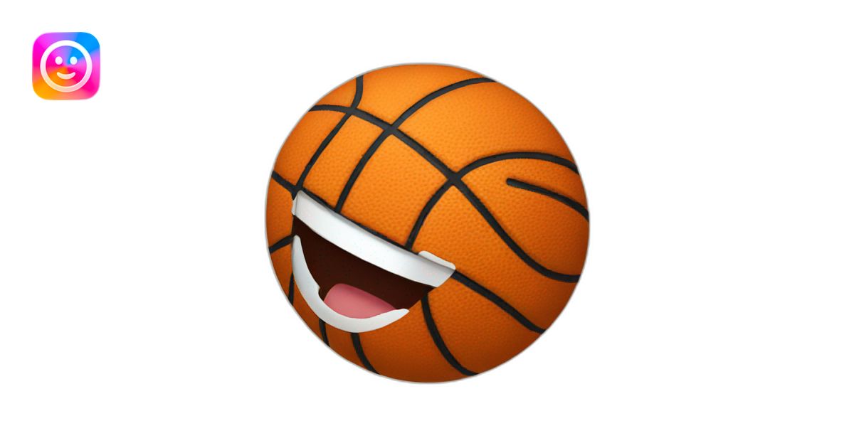 Basketball with smile emoji | AI Emoji Generator