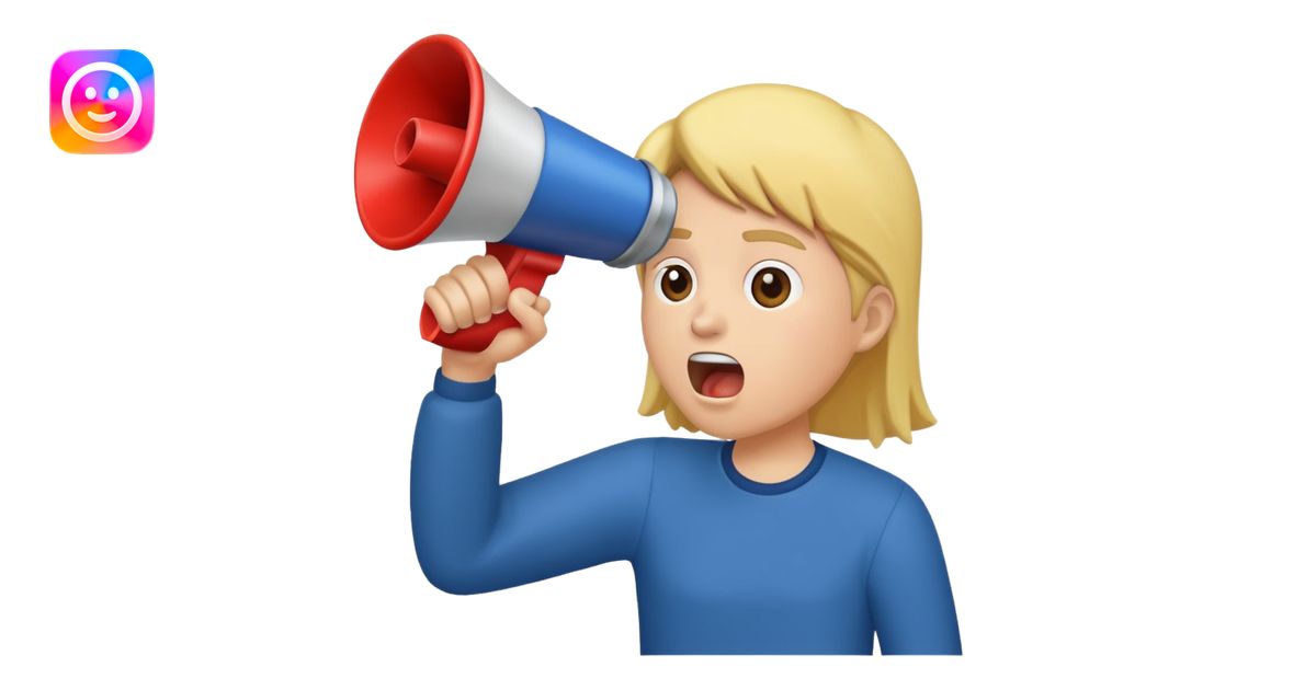 2nd pic yelling into megaphone held in right hand emoji | AI Emoji ...