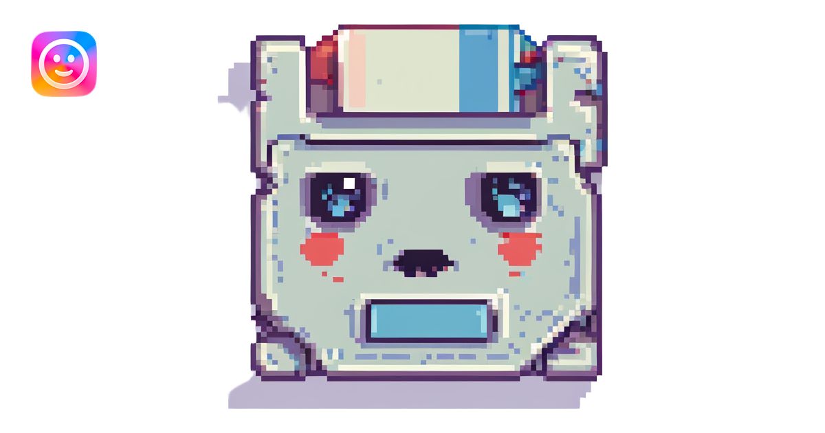 Sad floppy disk illustration | AI Emoji Generator