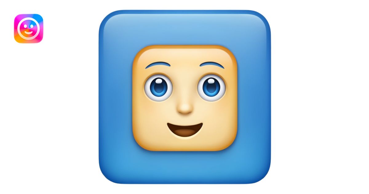 in blue square shape, up arrow in the middle, straight emoji | AI Emoji ...