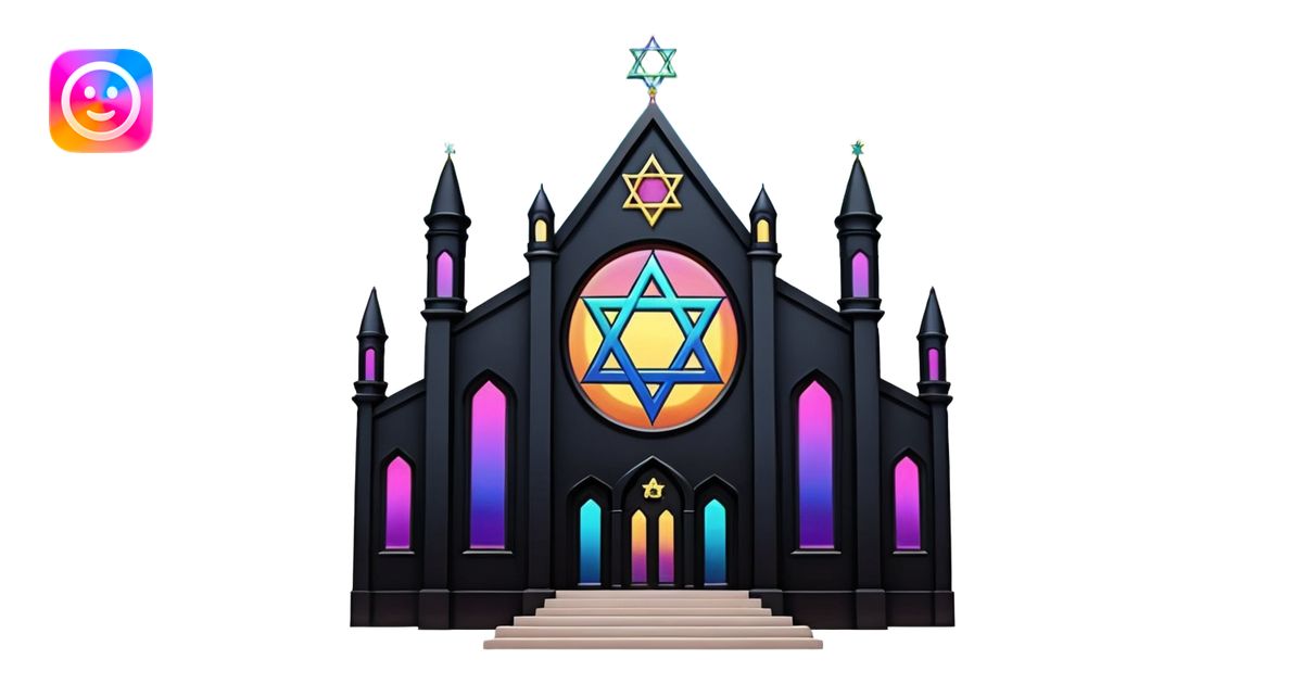 jewish synagogue temple in dark goth aesthetic style with black ...