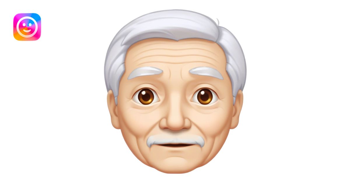 An elderly person with white hair, exuding wisdom and experience emoji ...