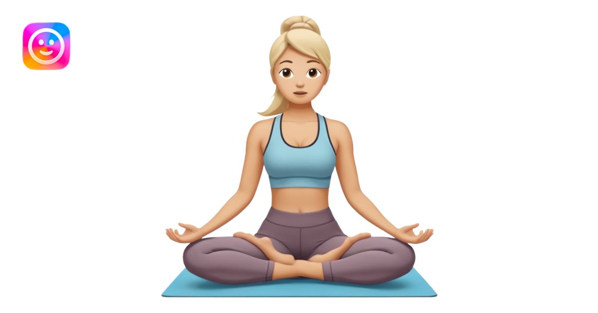 woman burping during yoga practice emoji | AI Emoji Generator
