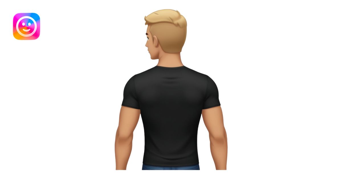 slightly muscular man in black shirt being taken from behind emoji | AI ...