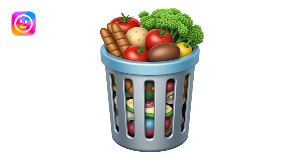 Food waste trash can emoji | AI Emoji Generator