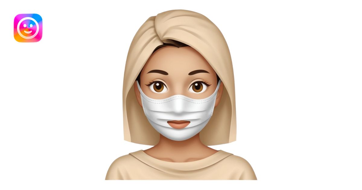 women beauty facial paper mask emoji | AI Emoji Generator