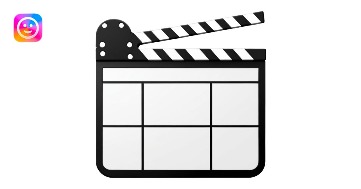 Simple movie slate, black and white rectangles with angled line ...