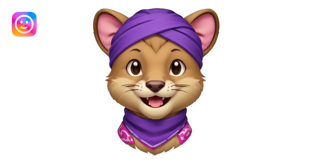 Fossa animal wearing a purple bandana on his forehead from league of ...