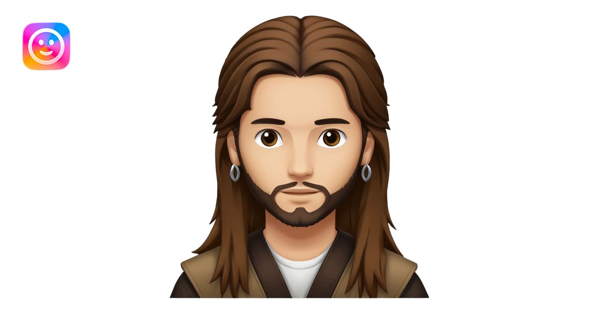Tom Kaulitz with brown long hair emoji | AI Emoji Generator