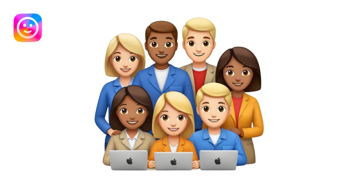 team of diverse people working together emoji | AI Emoji Generator