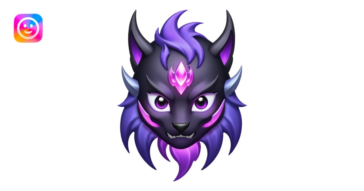 Shadow Fang — black steel + violet aura emoji | AI Emoji Generator