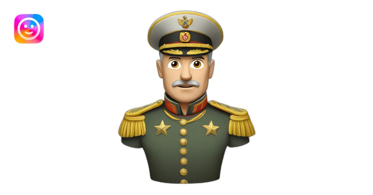 Muscular Russian Army General emoji | AI Emoji Generator