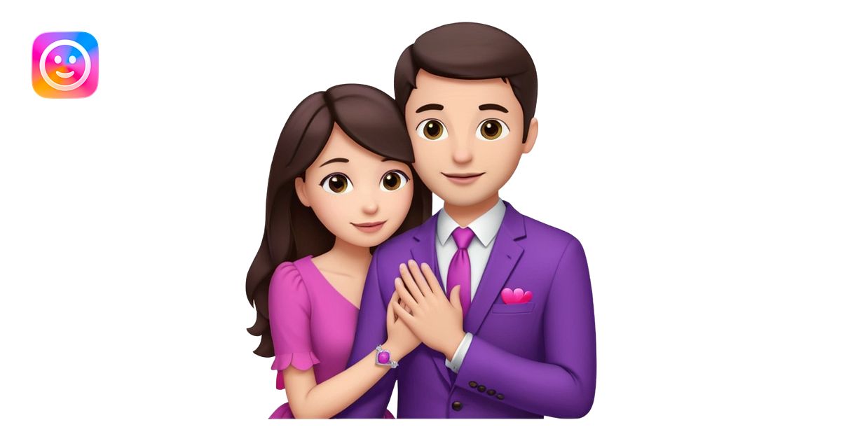 Brunette girl, with an engagement ring on her finger hugging a handsome ...