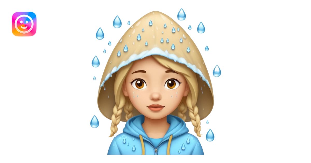 Uborka eső rá esik a lány fejére az uborka emoji | AI Emoji Generator
