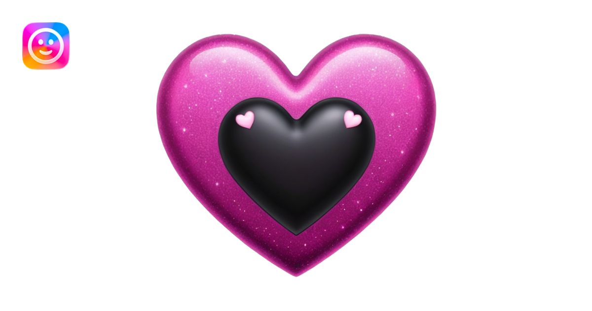 BLACKPINK-inspired gothic heart , hearts, black and pink, cute, emoji ...