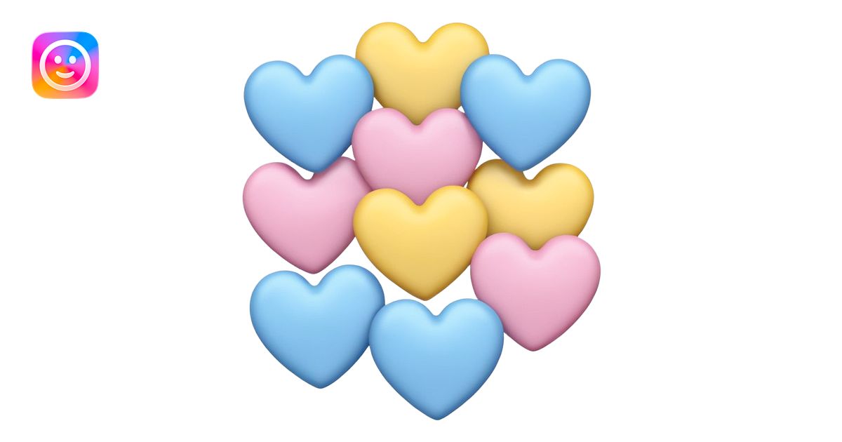 Pastel hearts emoji | AI Emoji Generator