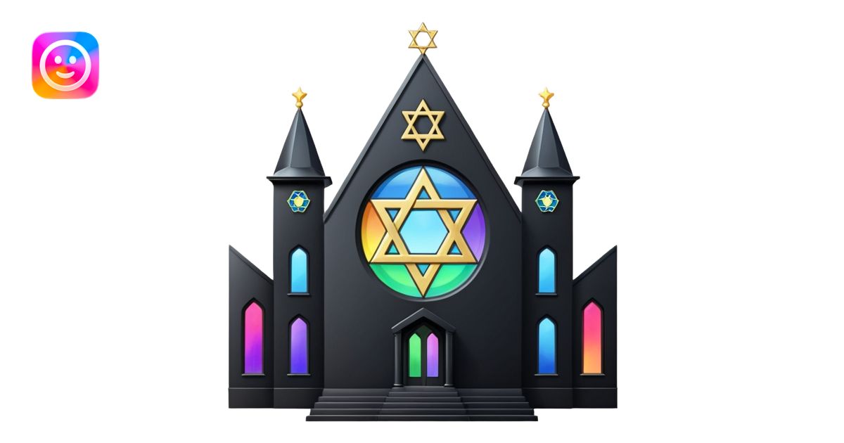 jewish synagogue temple in dark goth aesthetic style with black ...
