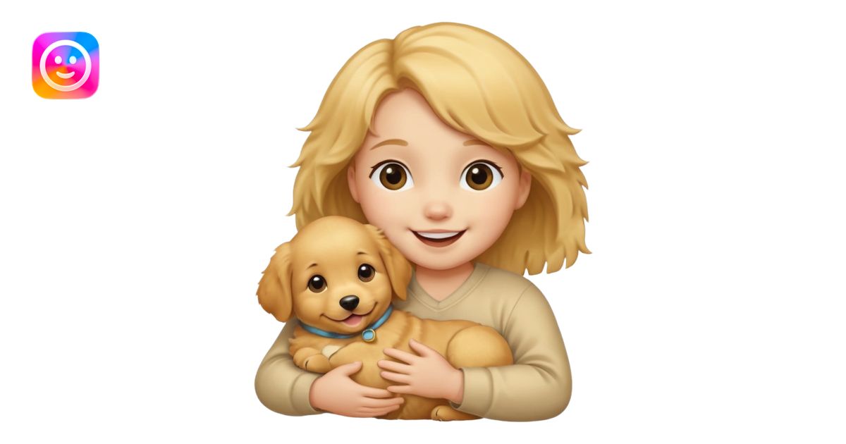 Baby with Dog. emoji | AI Emoji Generator