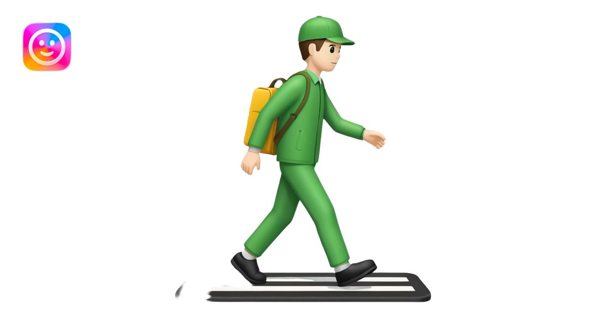 Crosswalk Light icon , Green walking man. emoji | AI Emoji Generator