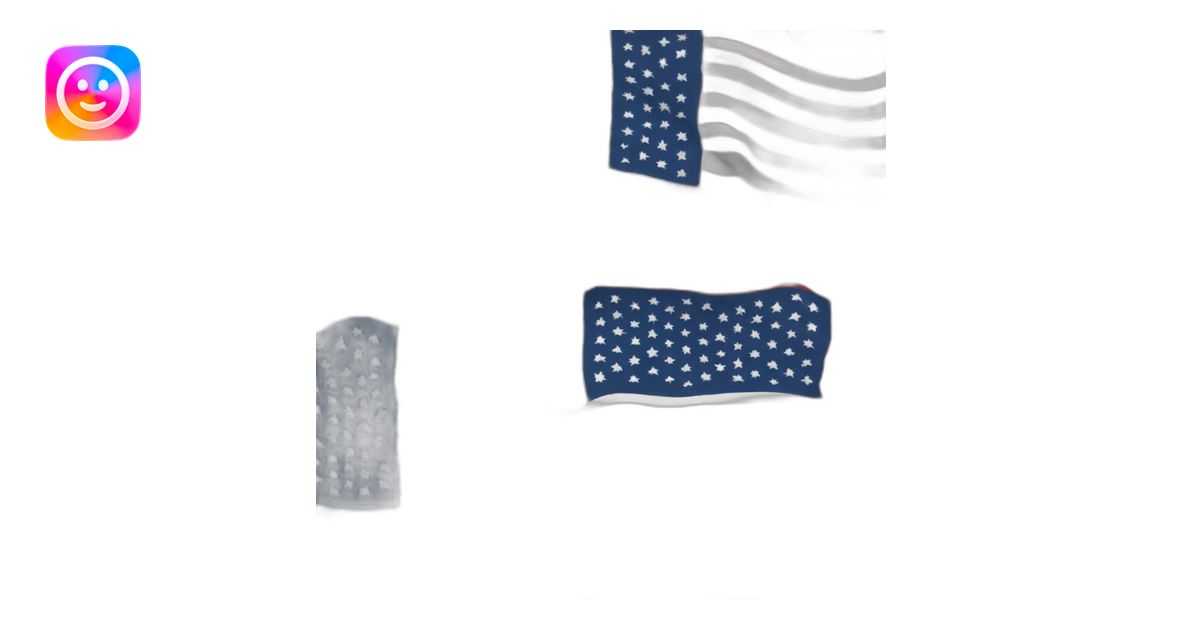 an American flag with the emotion of "whaaa?" emoji | AI Emoji Generator