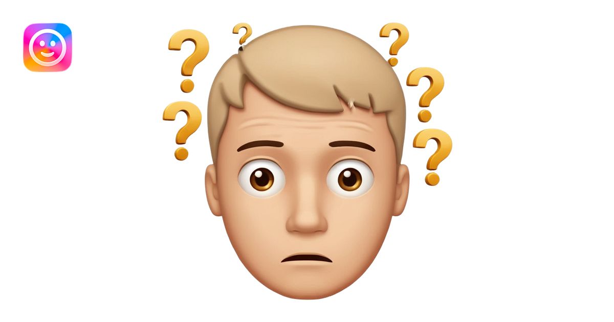 create emoji very is question marks around man head emoji | AI Emoji ...