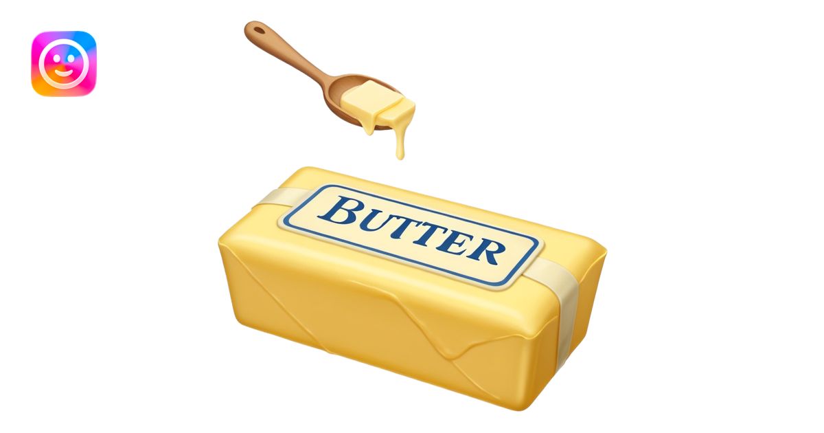 Create an image with butter and text that says butter emoji | AI Emoji ...