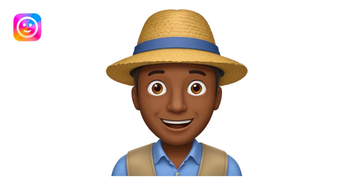 homme créole réunionnais étonné avec chapeau emoji | AI Emoji Generator