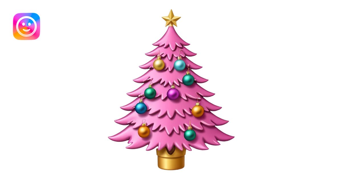 Christmas tree pink emoji | AI Emoji Generator