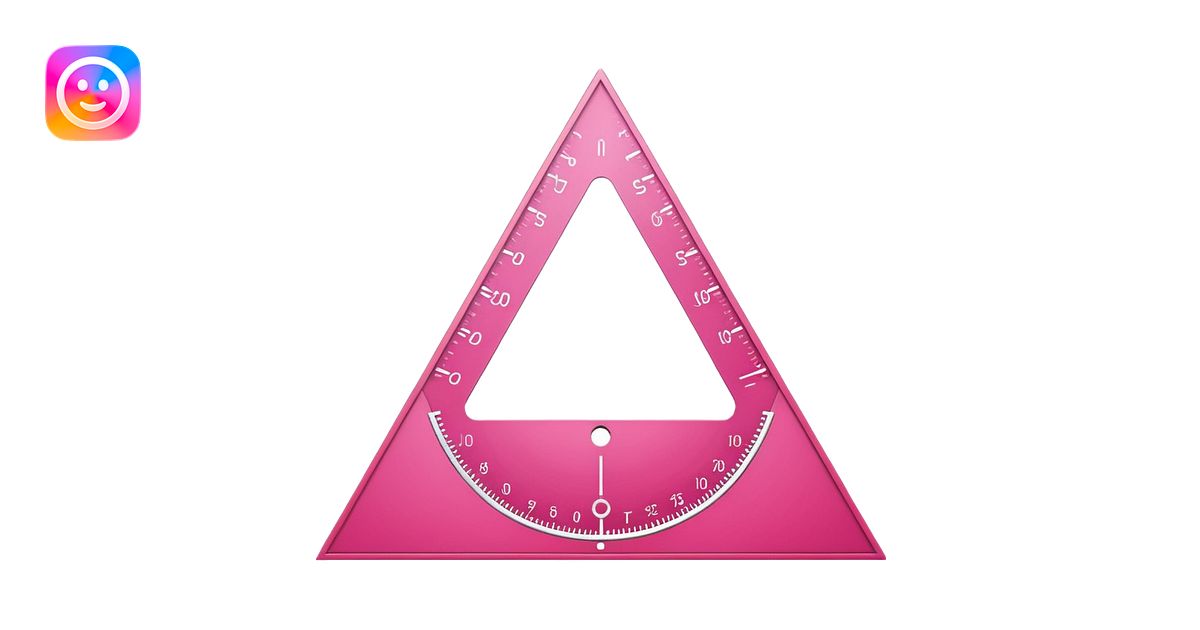 mac os icon, protractor, triangle, pink emoji | AI Emoji Generator