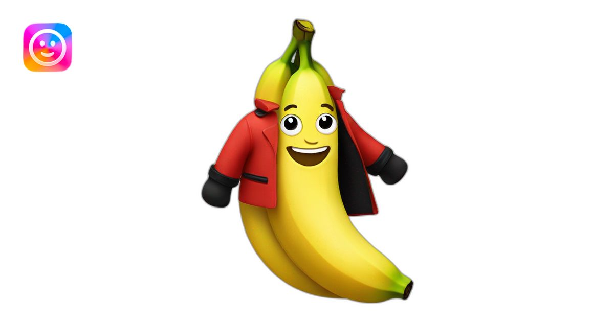 Banana smiling wearing a red jacket with black sleeves emoji | AI Emoji ...