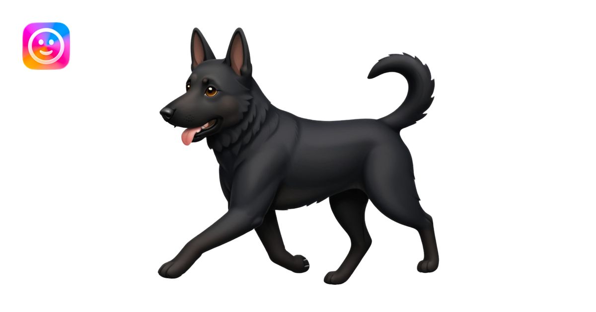 mostly black german shepherd running emoji | AI Emoji Generator