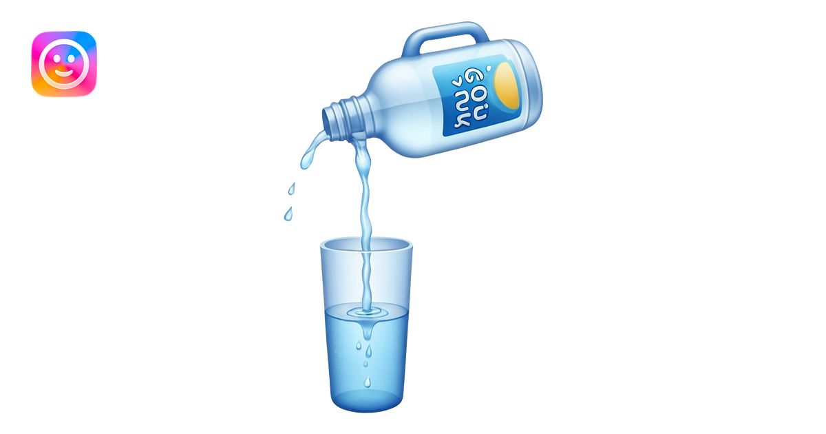 bottle of water being poured out emoji | AI Emoji Generator