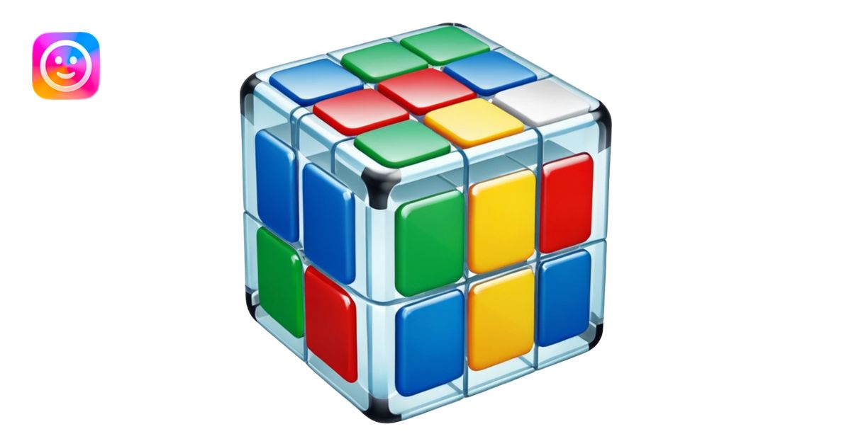 Rubix cube glass texture emoji | AI Emoji Generator