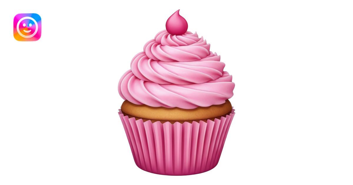 Cupcake with pink icing emoji | AI Emoji Generator