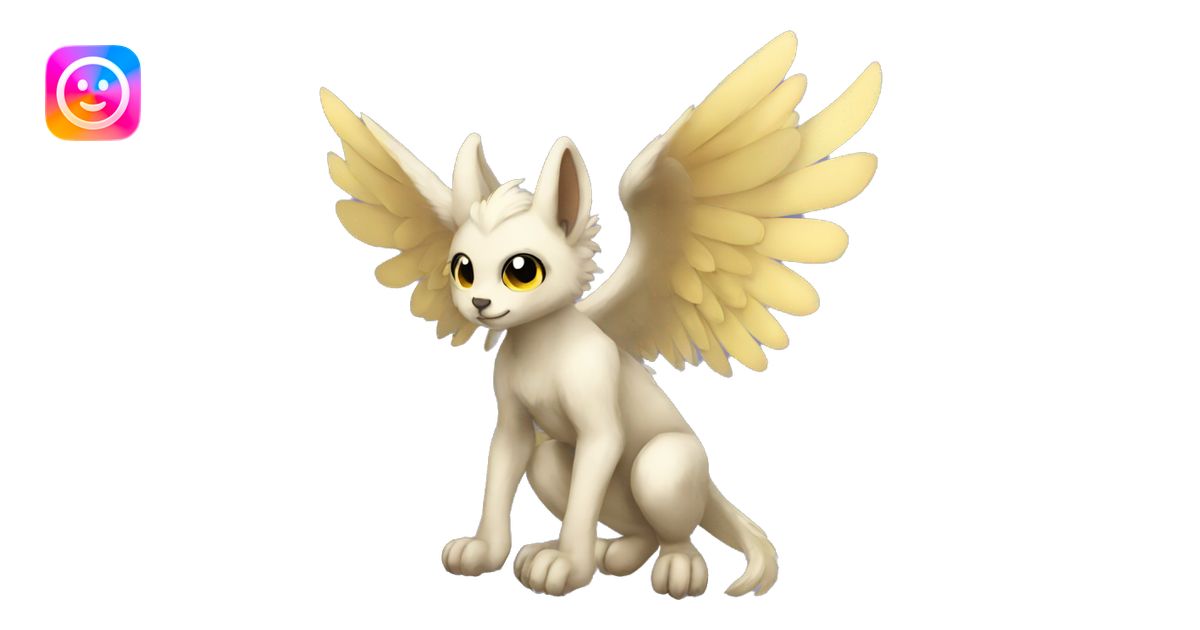 Anthro shy winged animal hybrid full body emoji | AI Emoji Generator