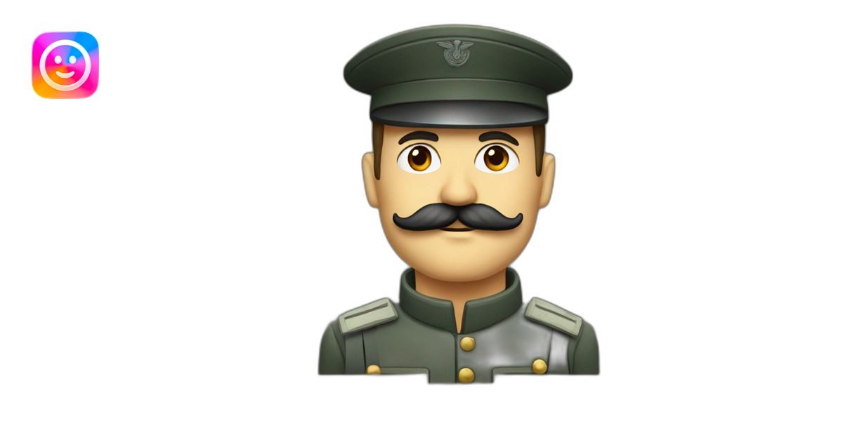 german soldier with a square mustache emoji | AI Emoji Generator