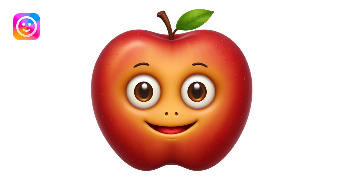 a Worm peeking, worm apple emoji | AI Emoji Generator