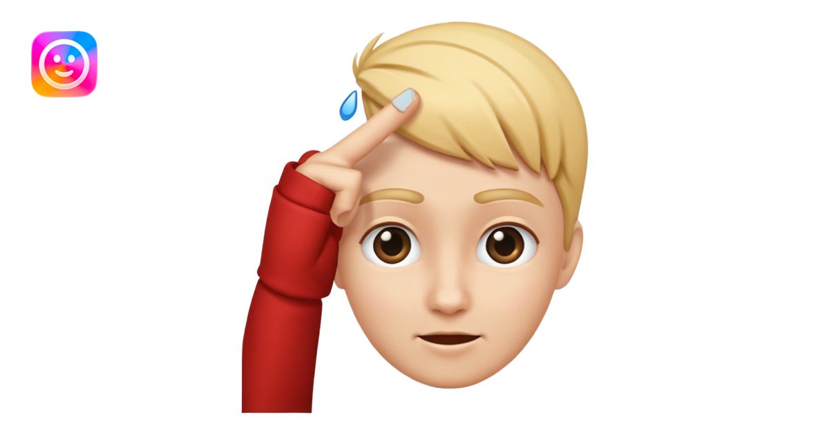 hand pointing to head emoji | AI Emoji Generator