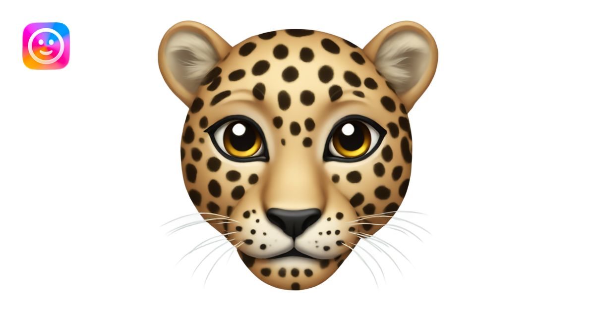 Leopard face with lashes emoji | AI Emoji Generator