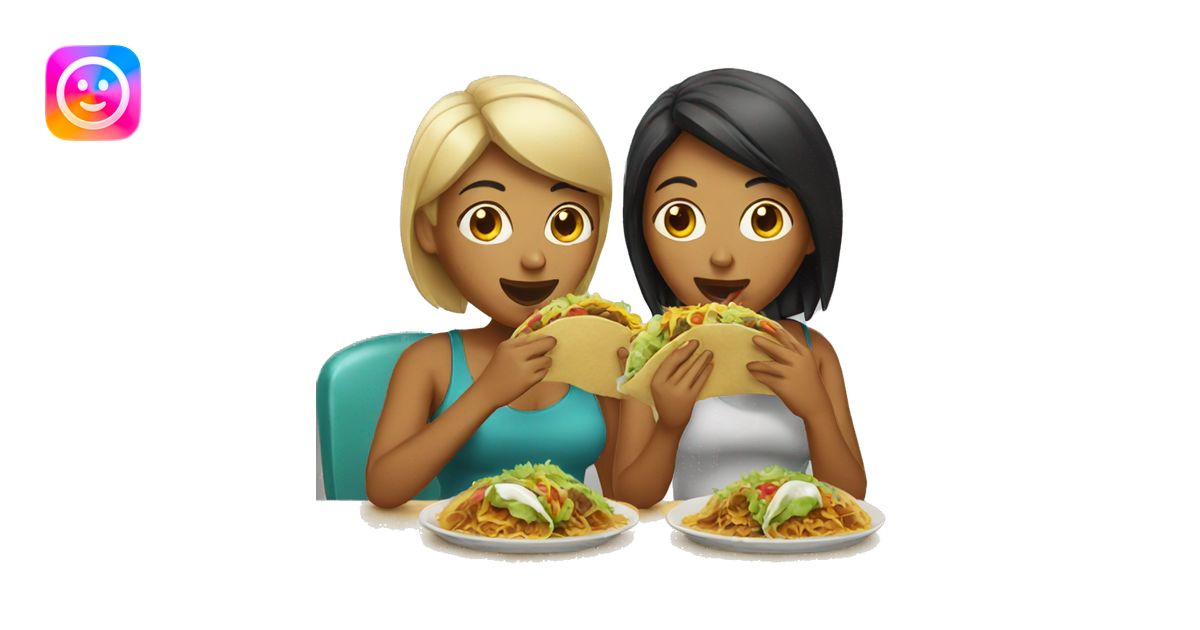 two women eating tacos emoji | AI Emoji Generator
