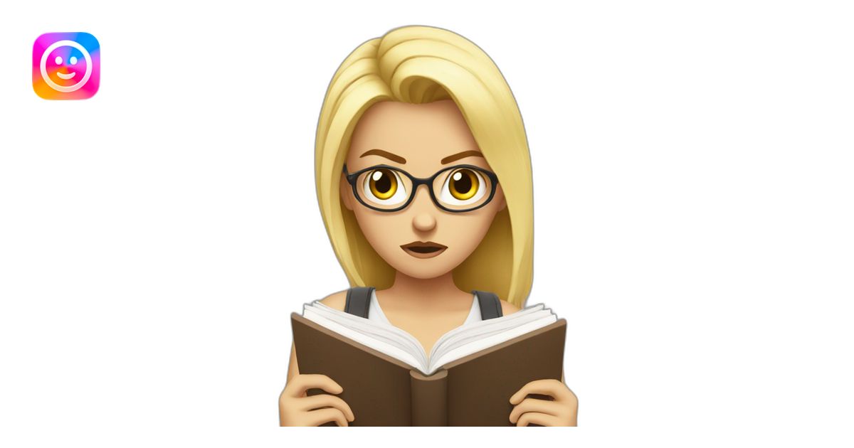 Blondie studying and getting angry emoji | AI Emoji Generator