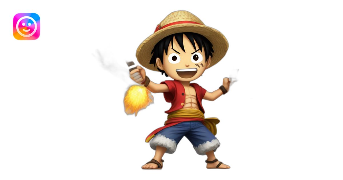Mini luffy au combat emoji | AI Emoji Generator